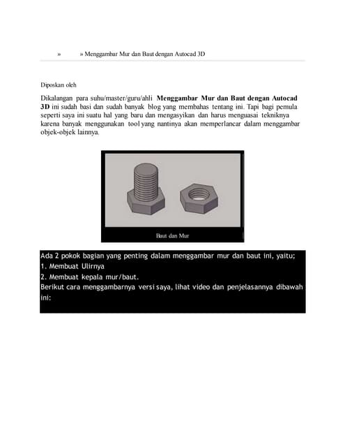 MATERI 2 gambar teknik (Gambar Baut dan Mur).pptx