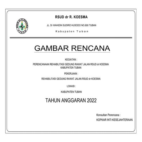 GAMBAR RENCANA RSUD TUBAN dokumen pedndukung | PDF