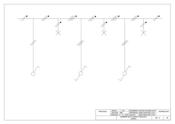 Gambar satu garis 2 saklar 1 lampu | PPT
