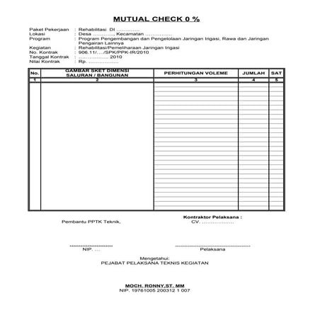 Gambar sket mutual check 0% | XLS