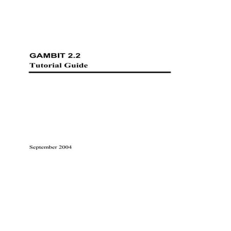 Gambit 2.2-tutorials | PDF