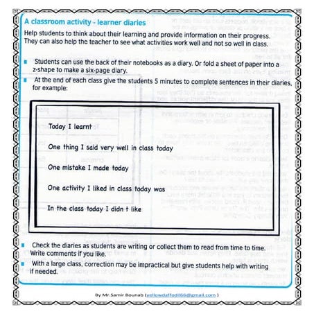 Game 1= learner diary | PDF