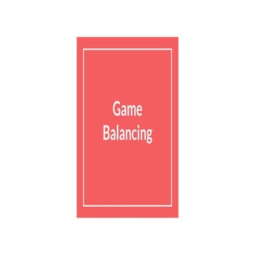 Game balancing | PPTX