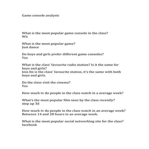 Game console analysis | DOCX
