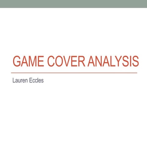Game cover analysis | PPTX