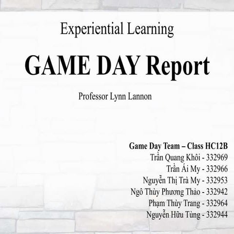 Game day report | PPTX