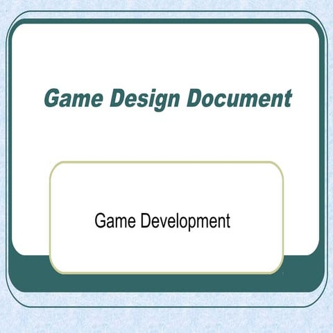 Game design for beginners | PPT