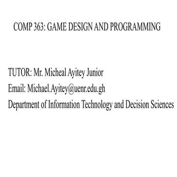 This file contains lecture notes and introduction to game design ...