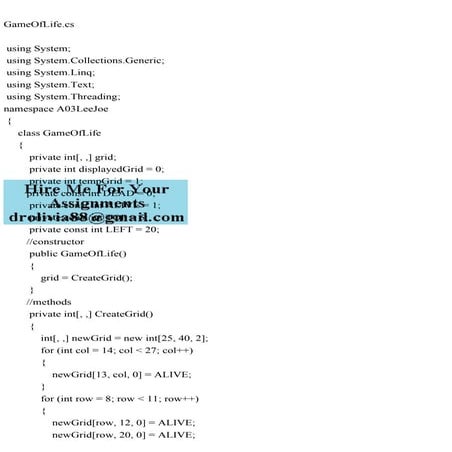 GameOfLife.cs using System; using System.Collections.Generic;.pdf