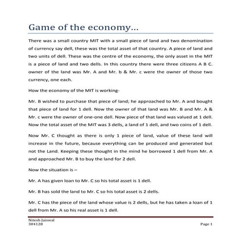 Game of the economy | PDF