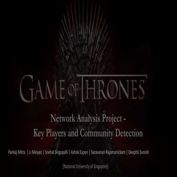 Game Of Thrones Network Analysis Ppt