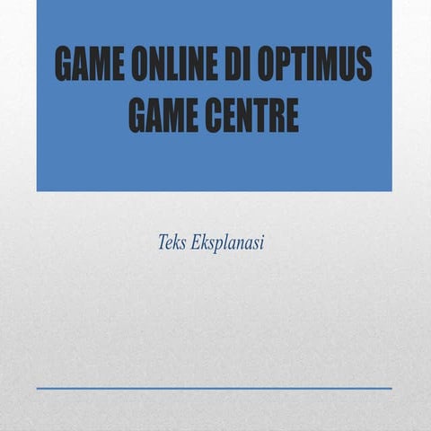 Game online di optimus game centre (presentasi) | PPTX