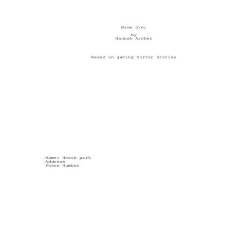 Game over script word | DOCX