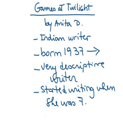 Analysis of "Games at twilight"- By Anita Desai. | PDF