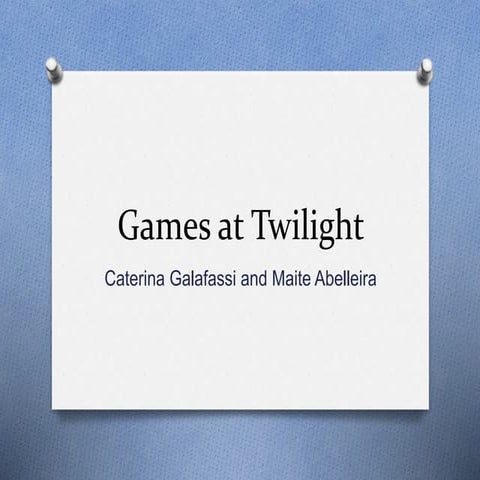 Games At Twilight | DOC