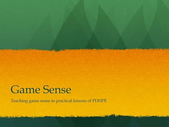 Game sense presentation | PPT
