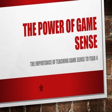 Game sense | PPSX | Educational Video Games | Video Game Genres