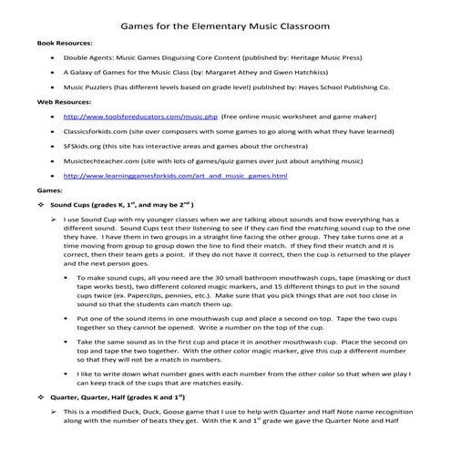 Games for music | PDF