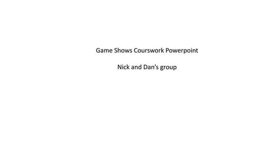 Game Show's | PPT