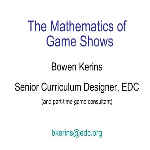 Game Show Math | PPT