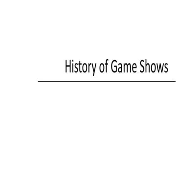 History of Game Shows | PPTX
