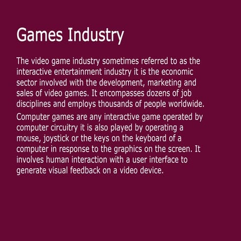 Games industry | PPTX