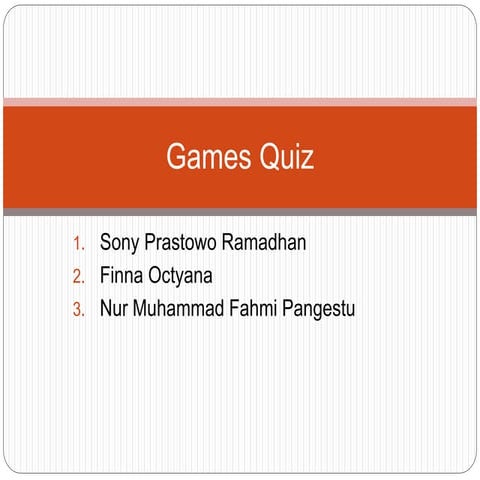 Games quiz | PPTX