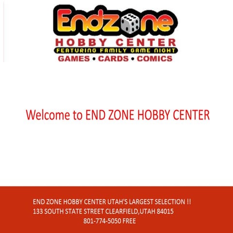 Game stores utah end zone hobby center | PPTX