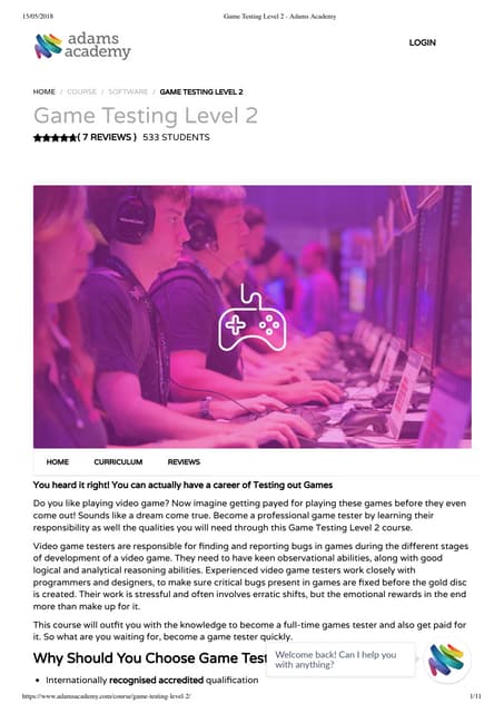 Game Development Level 2- Adams Academy | PDF