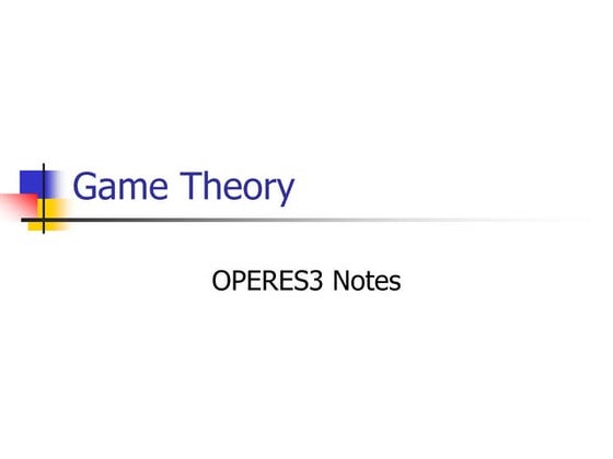 Game Theory Operation Research Ppt