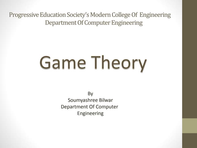Game theory project | PPTX