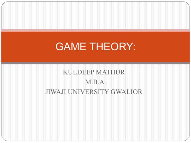Game theory ppt | PPTX