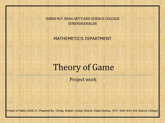 Game theory ppt | PPT