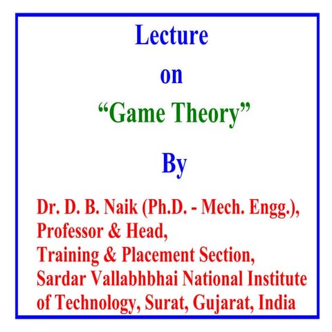 Game Theory Lecture Ppt