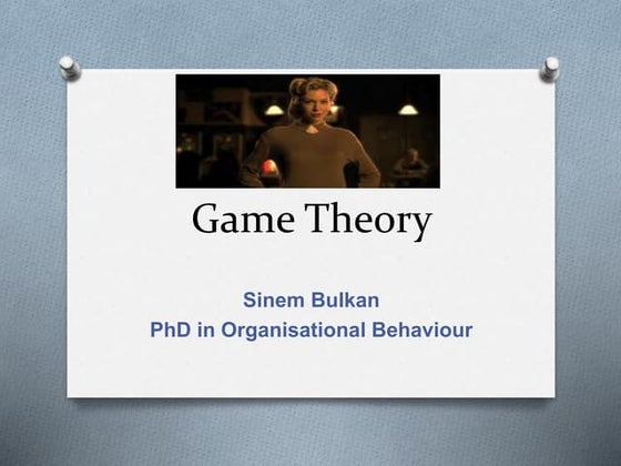 Game Theory In Economics Ppt