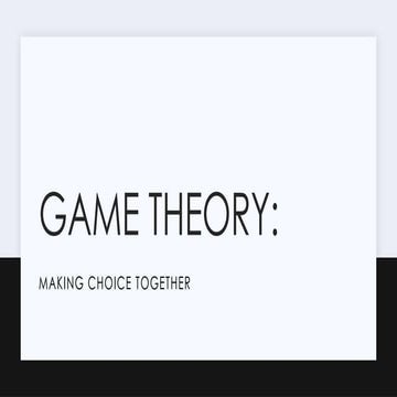 introduction to game theory and its dynamics | PPTX