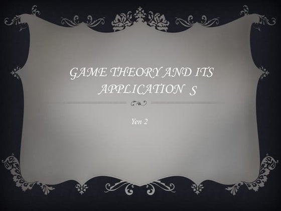Game theory (Operation Research) | PPT