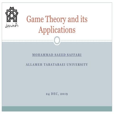 Game theory and its applications | PPT
