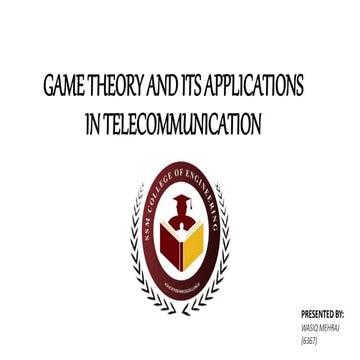 Game theory and its applications in telecommunication | PPTX