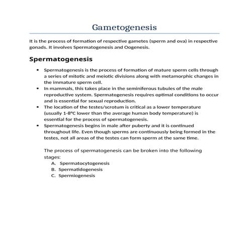 Gametogenesis | PPTX