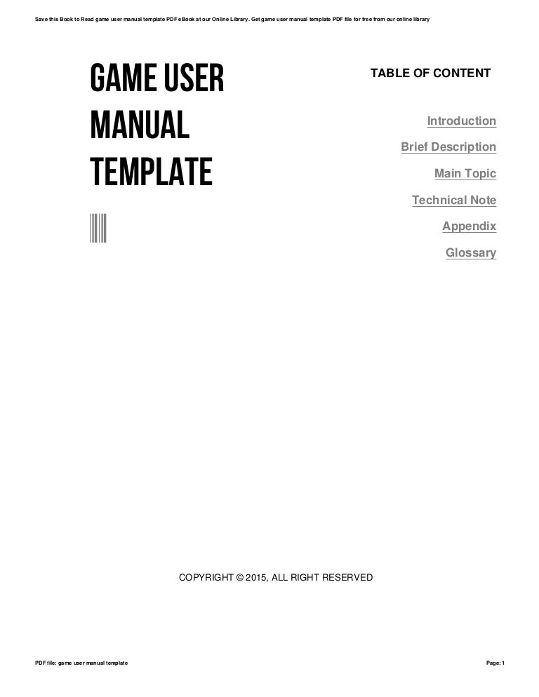 Game User Manual Template game-user-manual-template