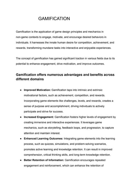Gamification - The application of game design | PDF Gamification - The application of game design | PDF