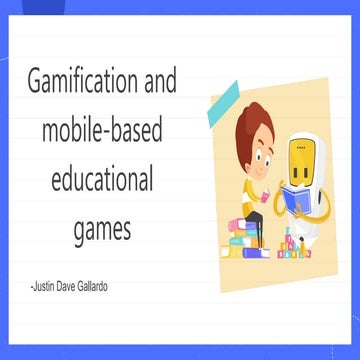 GAMIFICATION REPORT.pptx | Educational Video Games | Video Game Genres
