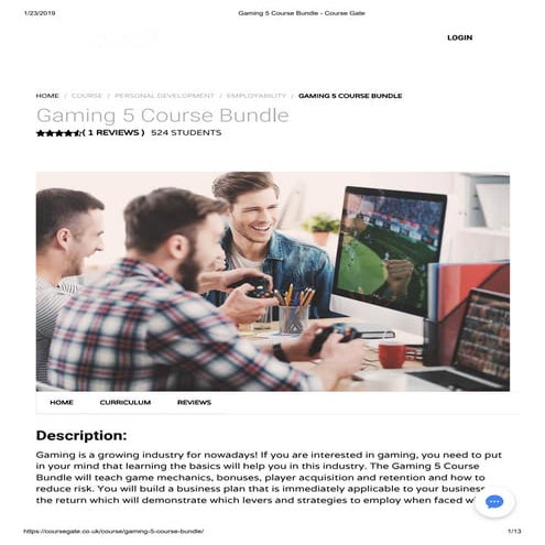 Gaming 5 Course Bundle - Course Gate | PDF