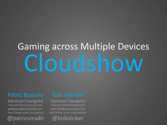 Gaming Across Multiple Devices Pptx Cloud Computing Internet