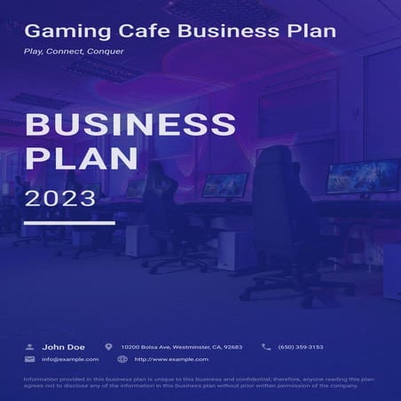 Gaming Cafe Business Plan Example | PDF
