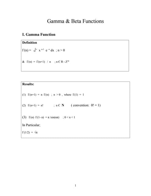 Beta and gamma function | PPTX | Physics | Science