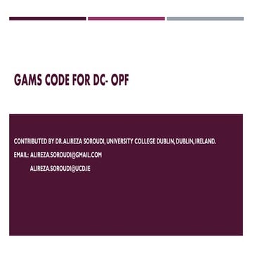 Gams code for dc opf (1) | PDF