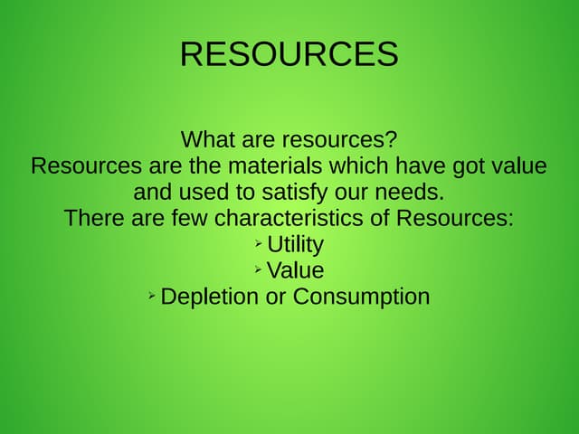 Resource: Concept and Classification | PPTX