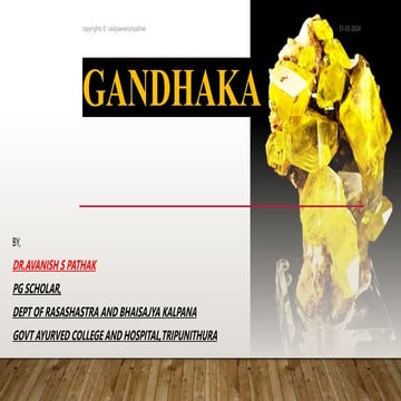 Gandhaka and its Kalpas -- A detailed compilation from rasa tarangini ...